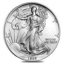 U.S. Mint 1990 American Silver Eagle, 1 oz .999 Fine Silver Bullion ...