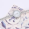 Wrap around Wrist Crystal Round Dial Silvertone Pearl Woman Watch-321-S ...