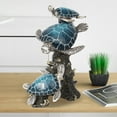 Triple Sea Turtle Statue – Ocean Decor Figurine with Coral Reef Base ...
