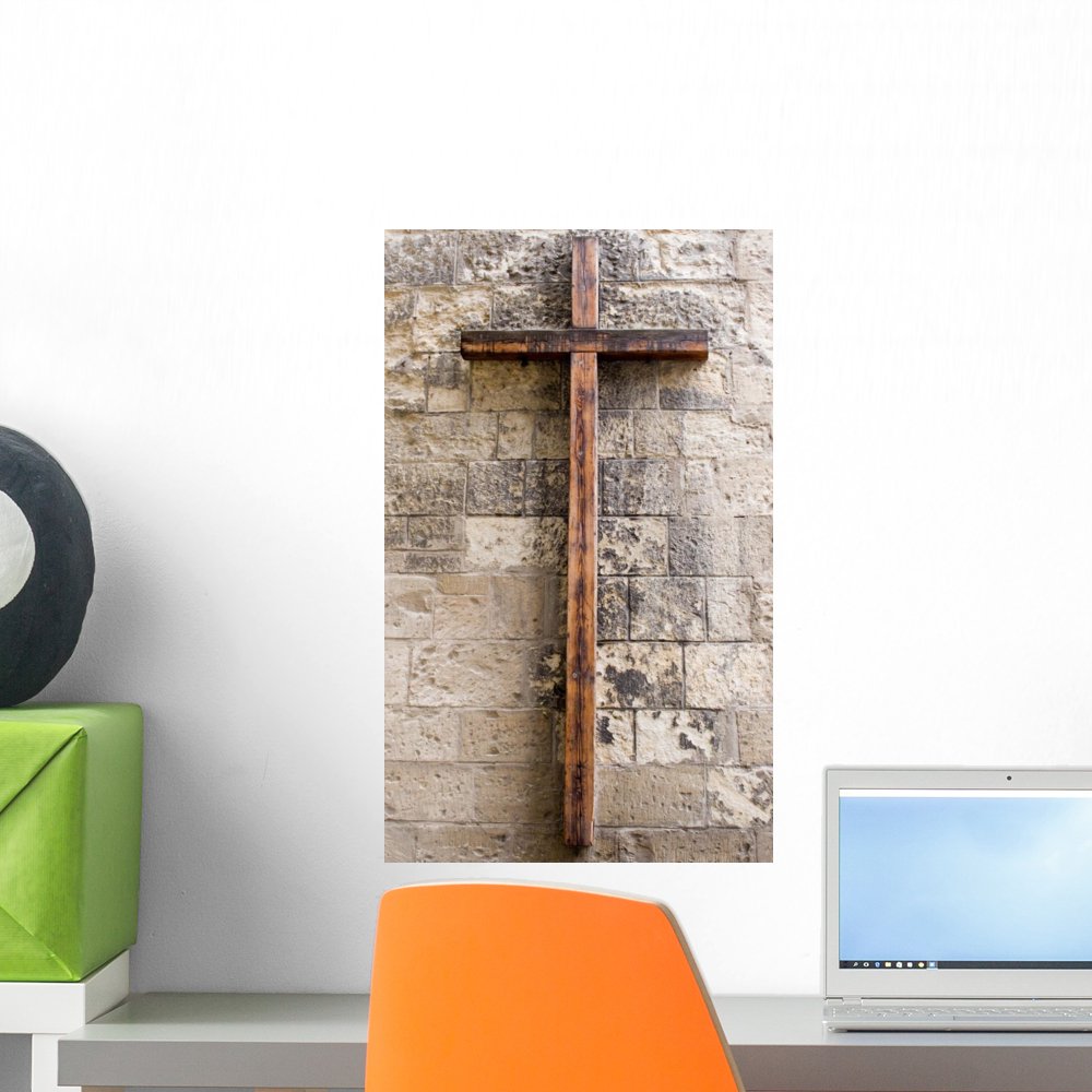 Wooden Cross Wall Wall Mural by Wallmonkeys Peel and Stick Graphic (18 ...
