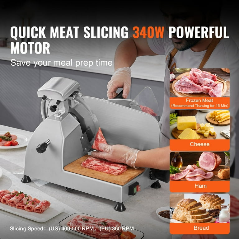 KFFKFF 340W Electric Food Meat Slicer Deli Slicer with 10 KFFKFF 340W Electric Food Meat Slicer Deli Slicer with 10