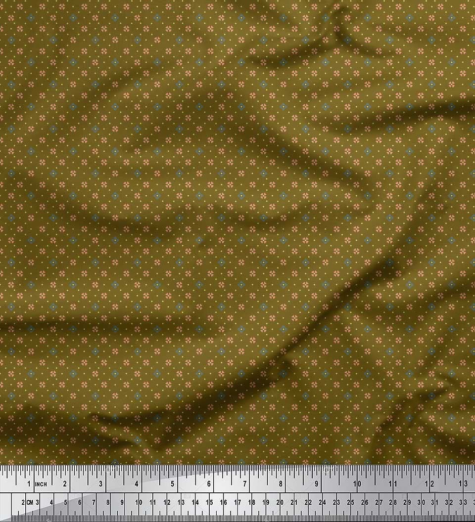 Soimoi Viscose Chiffon Fabric Dot & Heart Small Print Fabric by Yard 42 ...