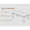 Farmhouse Dining Table for 4-6 People, Long Kitchen Table with Wooden ...