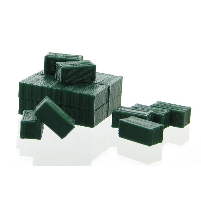 3D to Scale 1/64 3D Printed Green Plastic Square Hay Bales 24 total (16 ...
