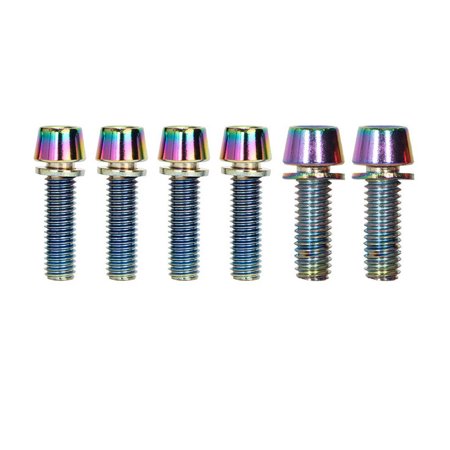 Transemion 6 Pieces Mountain Bike Stem Screw Stainless Handlebar Riser Mounting Hexagon Bolts ...