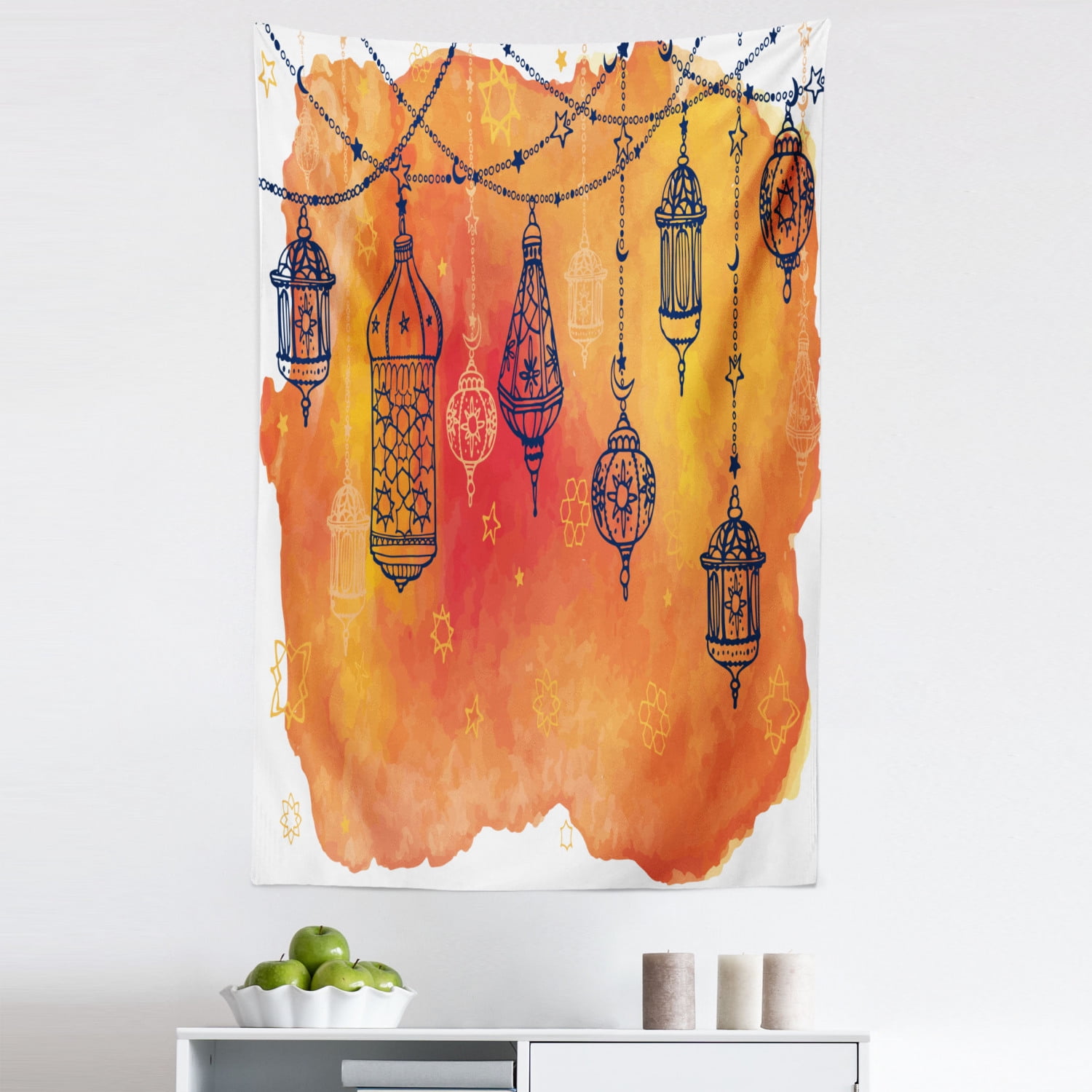 Traditional Tapestry, Lanterns Garland Middle Eastern Theme Oriental ...