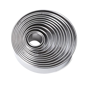 Round Cookie Biscuit Cutter Set, 12 Graduated Circle Pastry Cutters ...