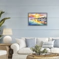 Stupell Industries Caribbean Calm Sunset Gray Framed Floater Canvas ...