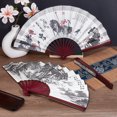 3Pcs 3 Styles Bamboo with Cloth Folding Fan for Party Wedding Dancing ...