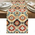 Bohemian Floral Table Runner, Abstract Moroccan Ethic Tribal Colored ...