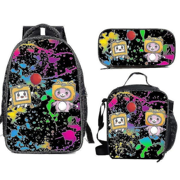 Lankybox Print School Bag Student Backpack Three Piece Backpack ...