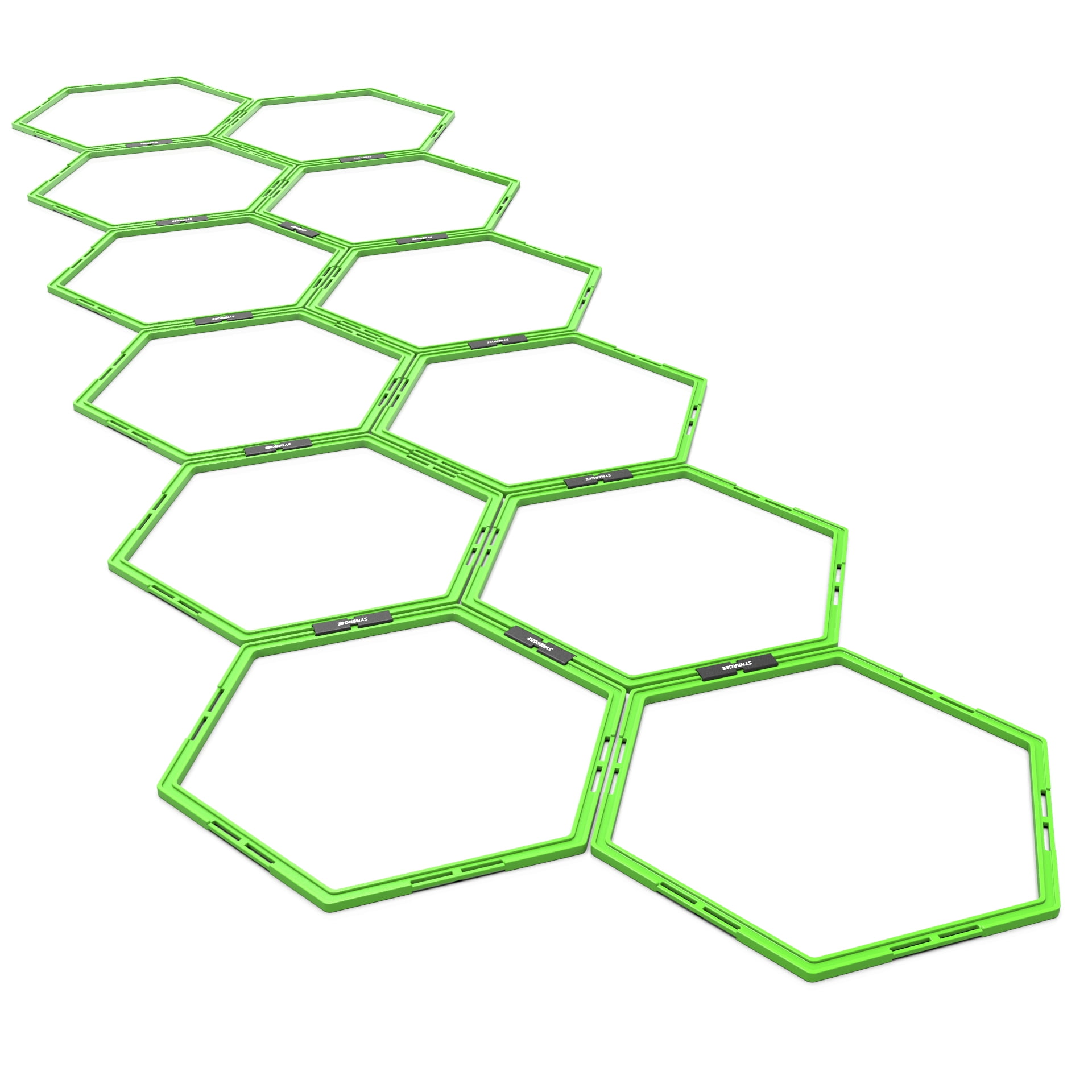 Synergee Hexagon Agility Rings Set of 12. Tangle-Free Agility Ladder ...