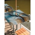 Abstract Paint Art Square Outdoor Tablecloth with Umbrella Hole Blue ...
