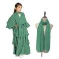 Avrntaa Chiffon Muslim Dress for Kids Girls Layered Islam Kaftan Robe ...