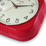 Westclox 9.5" Red Square Retro Analog QA Wall Clock - Walmart.com