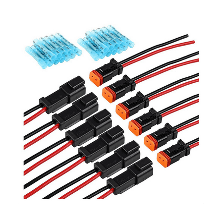 ckepdyeh 6 Pair DT 2 Pin Pigtail Kit Male Female Connector Adapter ...