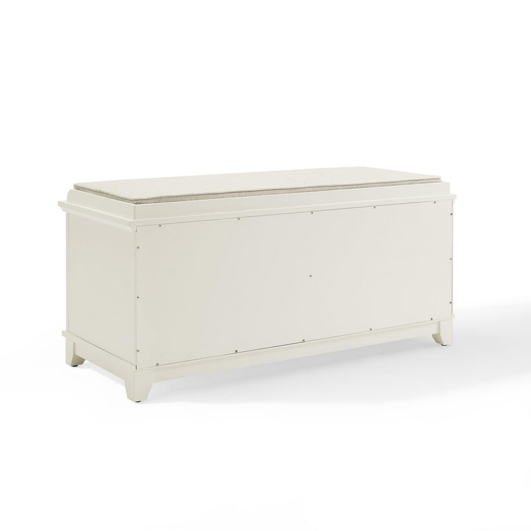 Crosley Adler Entryway Bench Warm Oak Color White