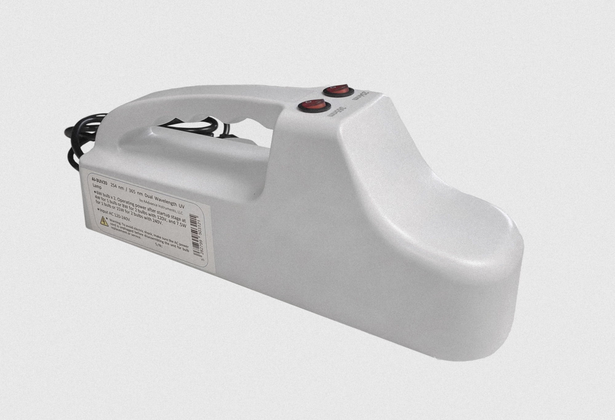 UV Lamp for Lab and Mineral Rocks w/ vis. Light Filter 6W x2 254nm ...