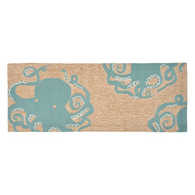 Trans-Ocean Rug Frontporch Octopus Aqua Indoor/Outdoor Area Rug ...