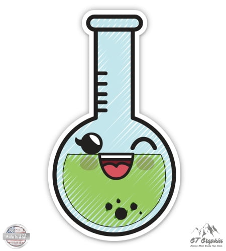 Cute Beaker Science - 8" Vinyl Sticker - For Car Laptop I-Pad ...