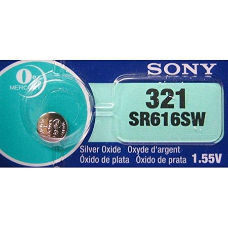 Sony 321 (SR616SW) 1.55v Silver Oxide (0%Hg) Mercury Free Watch Battery ...