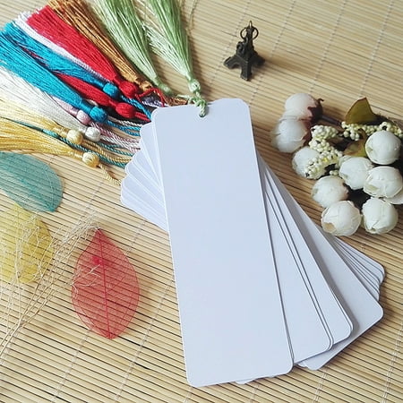 Coofit 60PCS Paper Bookmark DIY Blank Bookmark Cardstock Bookmark with ...