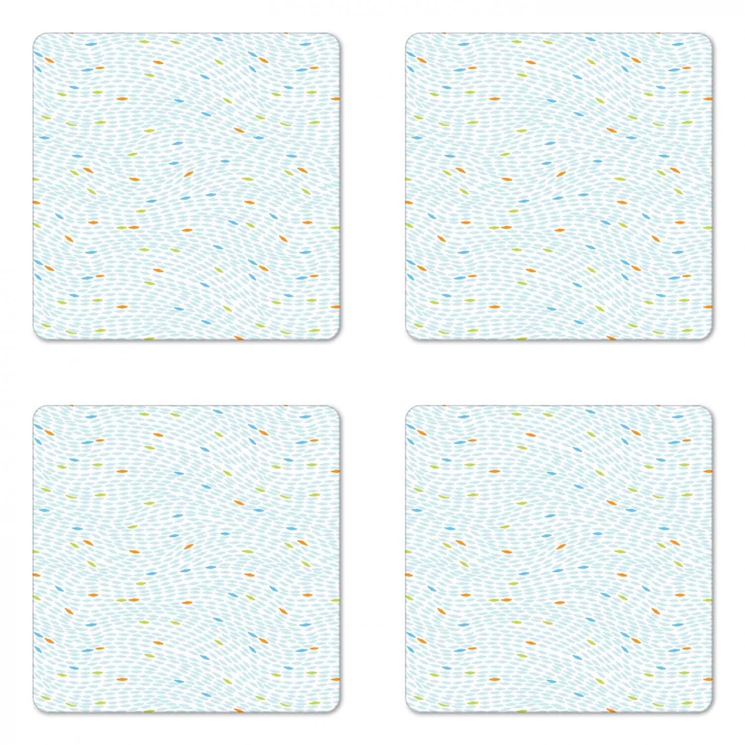 Abstract Coaster Set of 4, Ocean Waves Inspired Curvy Design with ...