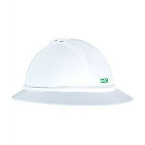 Msa 475369 v-Gard White Full-Brim Hard Hat With Fas-Trac iii Ratchet ...