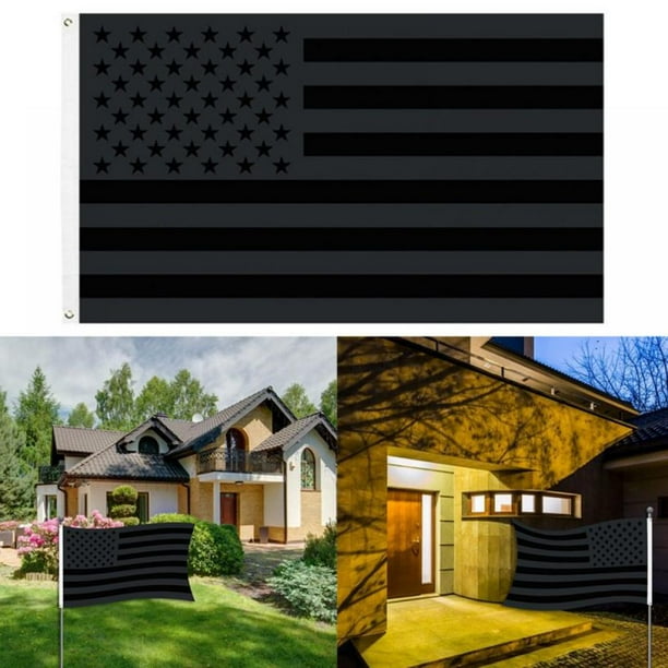 Black American Flag 3x5 Outdoor Indoor Double Sided Printing Black ...