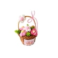 Crochet Flower Basket Handmade Knit Flower Bouquet in Basket Cute ...
