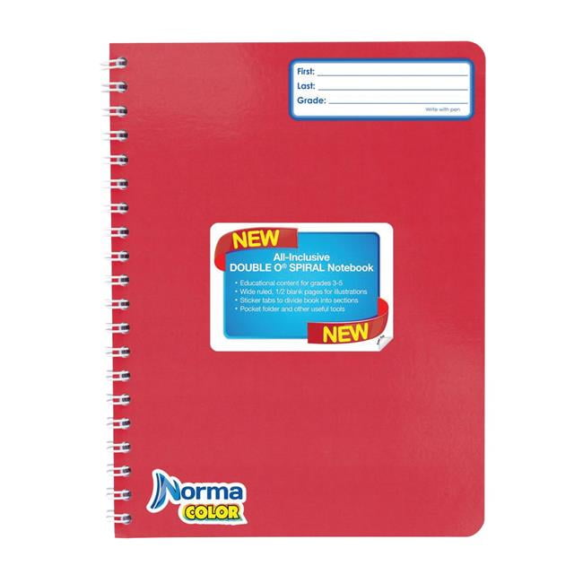 Norma Color 1498361 Composition Spiral Grade 3-5 Red 10.33 x 7.88 in ...