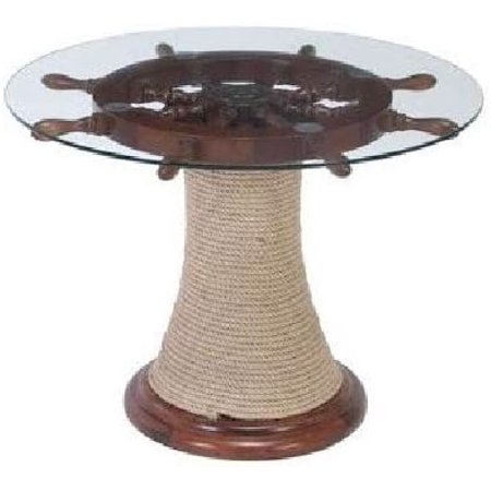 24" Ship Wheel Table with Natural Oak Wood for Home Decor - Walmart.ca