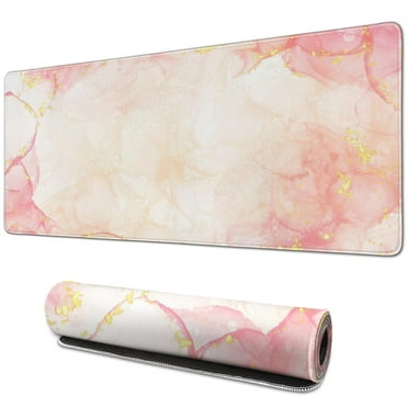 Large Mouse Pad, Cute Pink Desk Mat for Desktop, Women Girls PU Leather ...