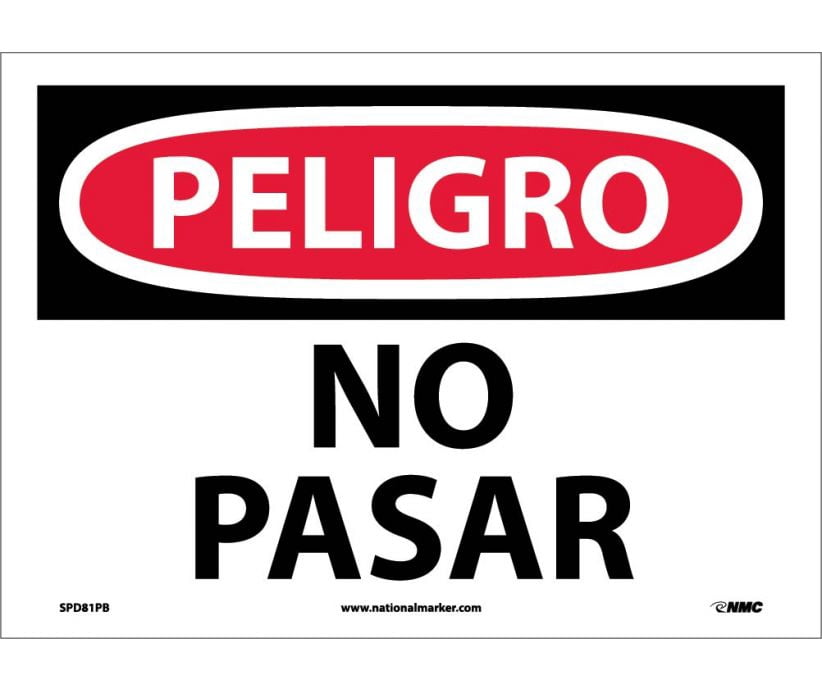 NMC Signs Spd81Pb, Danger No Trespassing Sign - Spanish, 10 X 14 ...