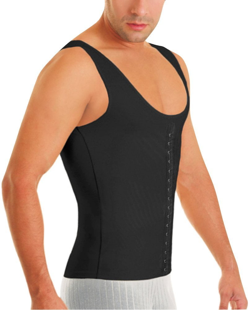 ToBeInStyle Men's High-Compression Waistcoat Body Shaper - Black - 4XL ...