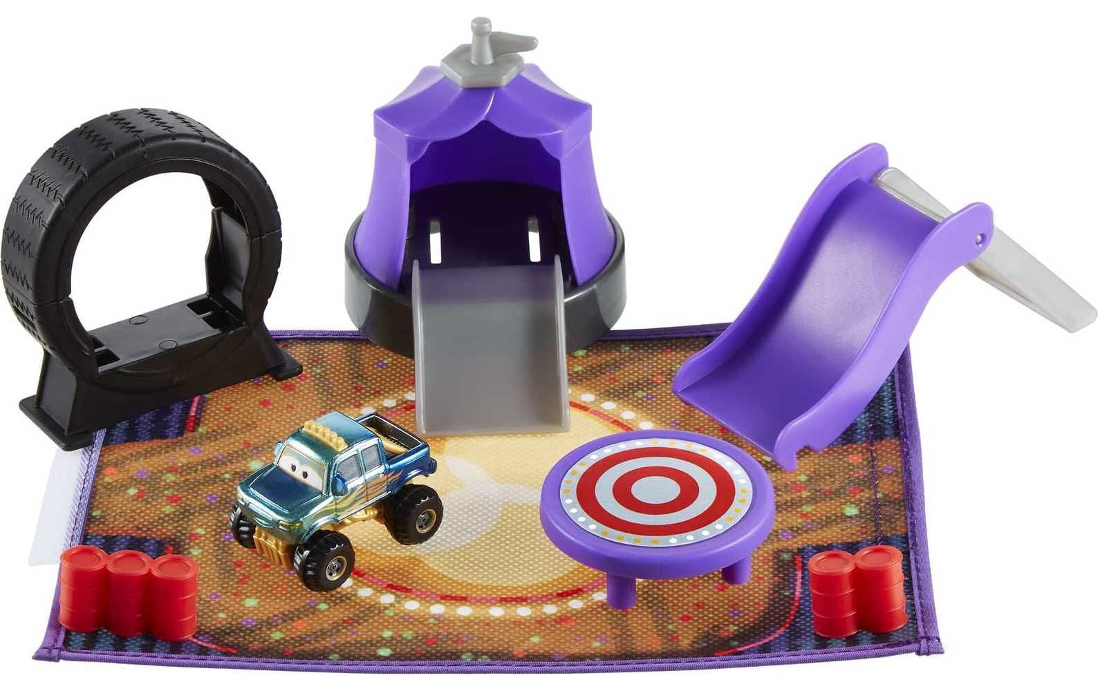 Disney and Pixar Cars Mini Racers On-the-Go Show Time Playset with 1 ...