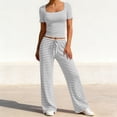 AHTJRT Women's 2 Piece Lounge Sets Striped Color Casual Workout Yoga ...