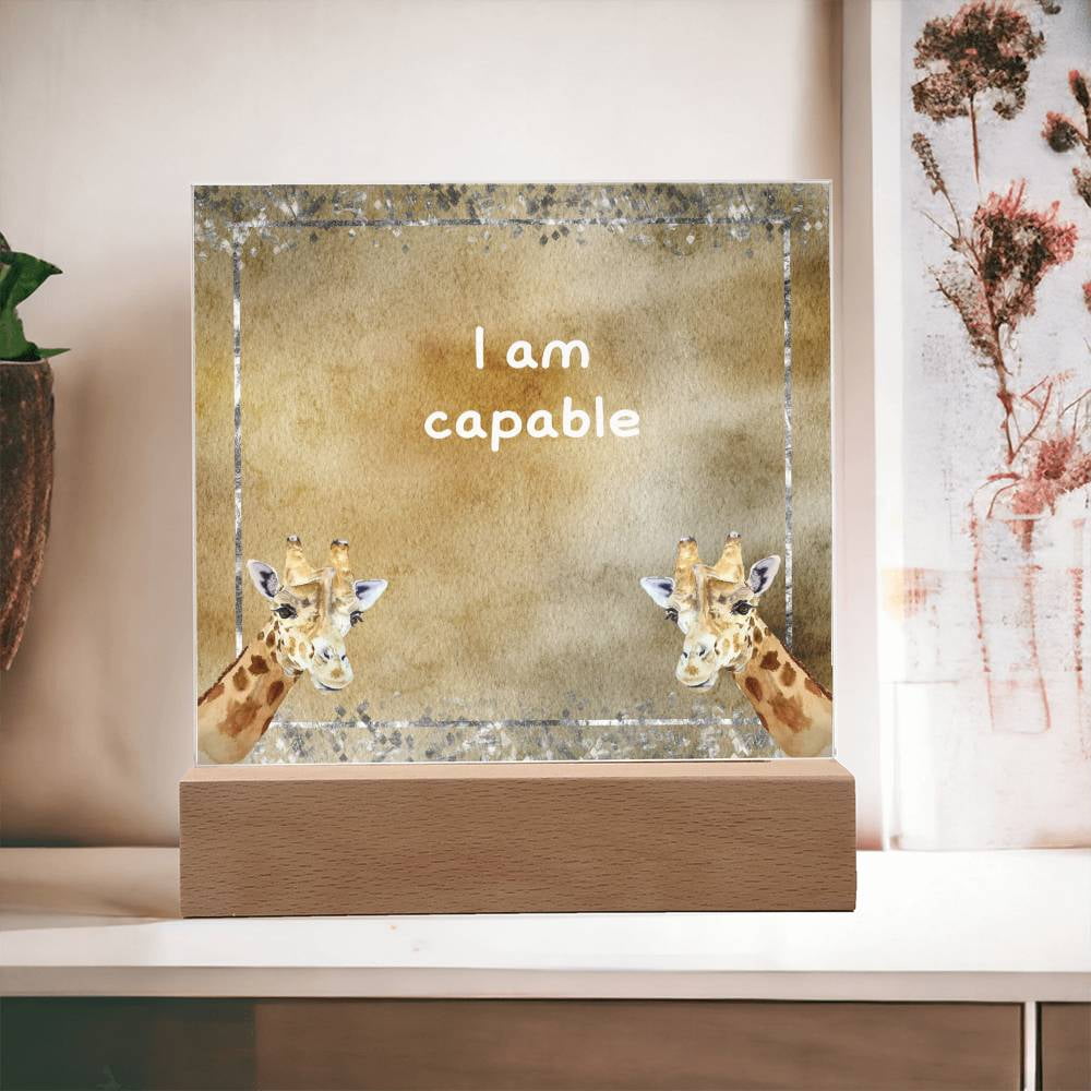 Positive Affirmations and Mindfulness | I am Capable | Acrylic Plaque ...