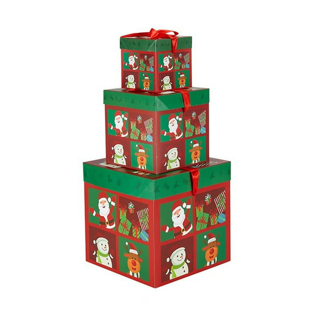 Wweixi 3Pcs Xmas Gift Boxes Childrens DIY Outdoor Paper Cases Candy ...