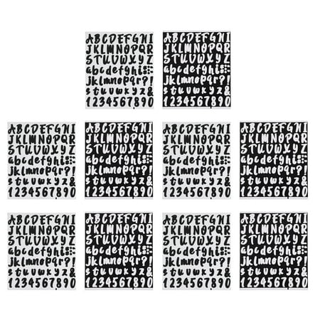 10 Sheets Self-adhesive Letters Numbers Stickers Adhesive Alphabet ...
