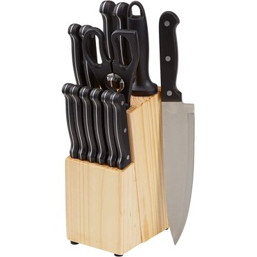 Gibson Handley 6 Piece Cutlery Set with Gray Colored TPR Coated Block ...