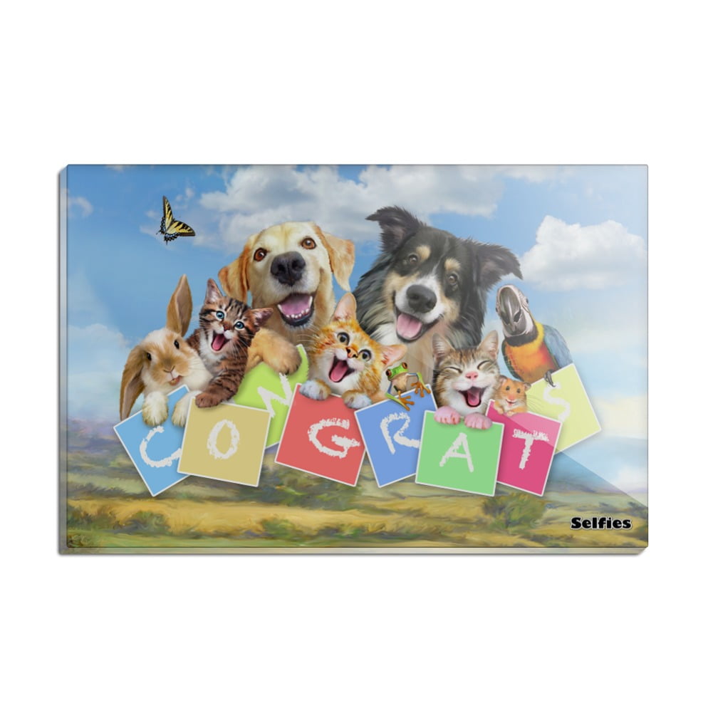 Pet Congratulations Selfie Dogs Cats Rectangle Acrylic Fridge ...
