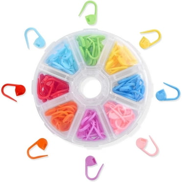 100 PCS Crochet Stitch Markers, Colorful Locking Stitch Markers Plastic ...