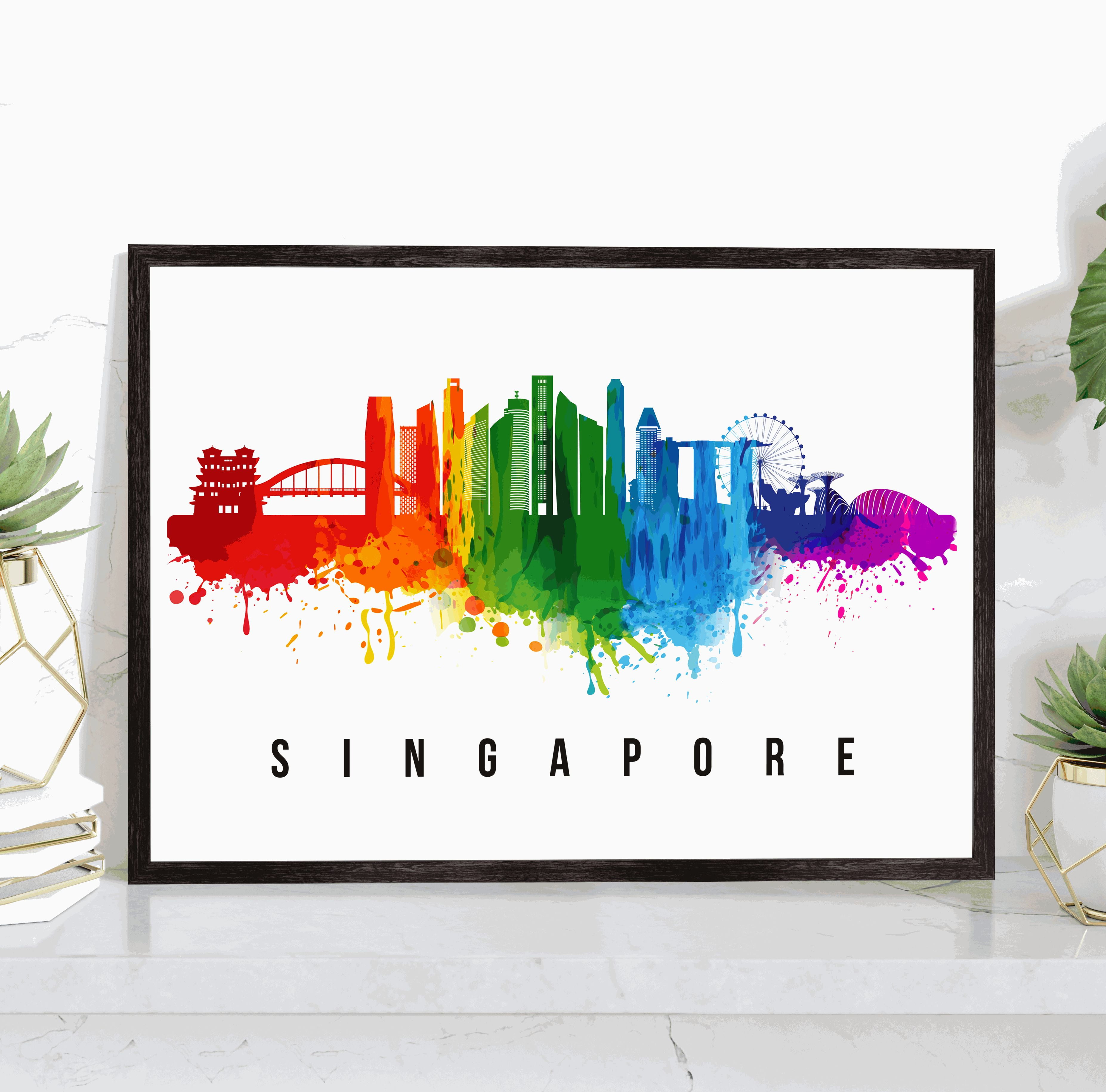 Pera Print Singapore City Skyline Singapore Poster, Singapore City ...
