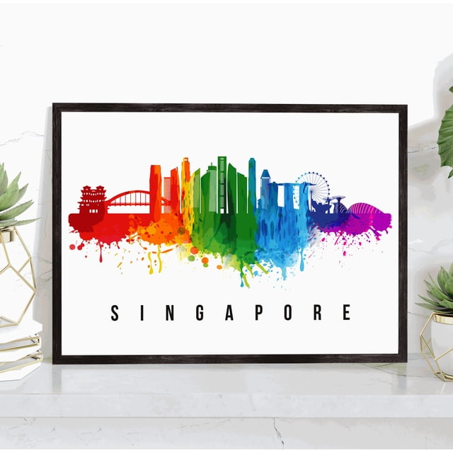 Pera Print Singapore City Skyline Singapore Poster, Singapore City ...