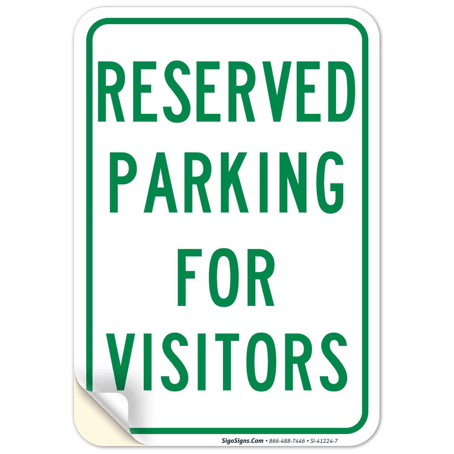 Reserved Parking For Visitors Sign, 10x7 Vinyl Sticker - Walmart.com