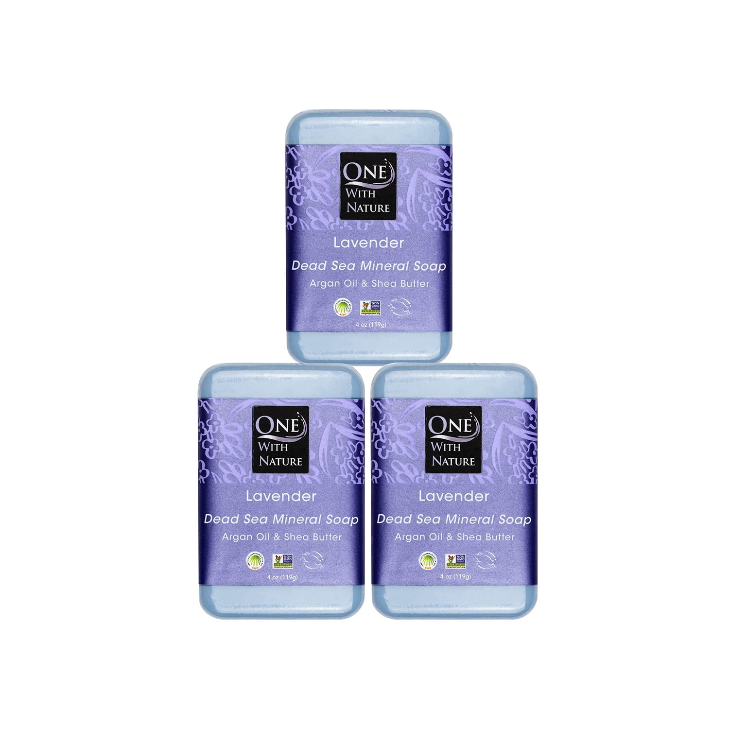 Soap One With Nature Sal del Mar Muerto, lavanda, 120 ml, paquete de 3 ...
