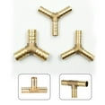 Brass T Y Piece 3 WAY Joiner Fuel Hose Joiner Tee Connector Air Water Gas(Plumbing & Fixtures ...
