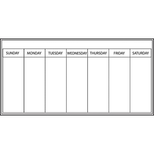 WallPops WPE98895 Whiteboard Weekly Calendar, White & Off-White ...