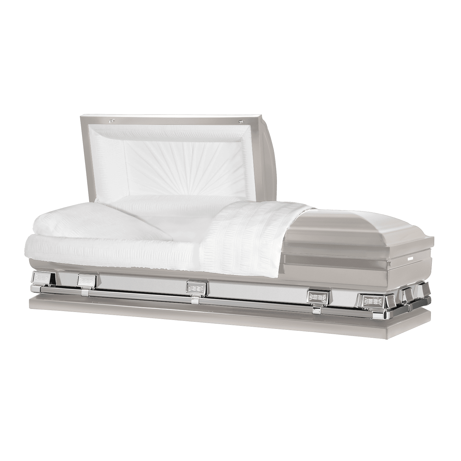 Titan Casket, Reflections XL Series Steel Casket (33" Oversize) with Reflective Panel in Silver ...